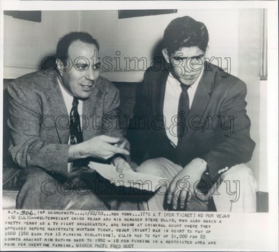 1953 Welterweight Boxer Chico Vejar & Manager Steve Ellis Press Photo ...