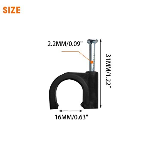 100 Pcs Half Clamp J-Hook with Nail 1/2 Inch Pex Clamps Nail In Cable ...