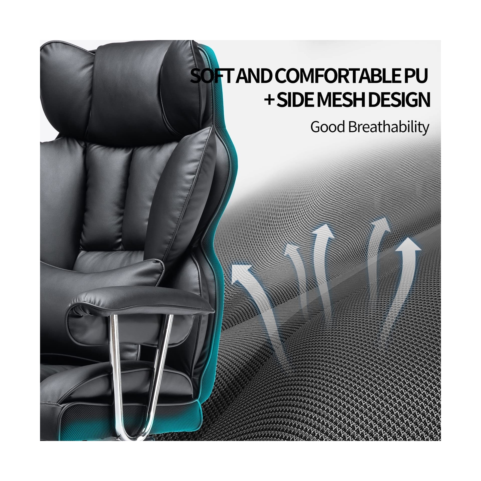 Efomao Desk Office Chair 400LBS, Big High Back PU Leather Computer ...