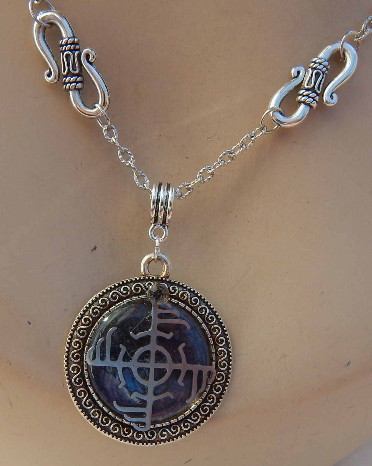 Viking Necklace Compass Pendant Norse Jewelry Charm Nordic Silver ...