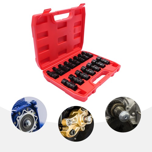 15PCS Universal Joint Socket Set 8-22mm Socket Set Swivel Socket Set 3/ ...