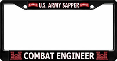 U.S. Army Sapper Combat Engineer Black License Plate Frame | eBay