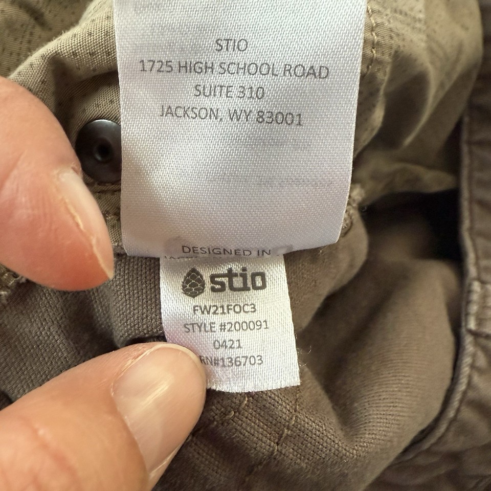 Stio Rivet Canvas Pants Brown Chino Hiking Camping Organic Cotton Mens ...