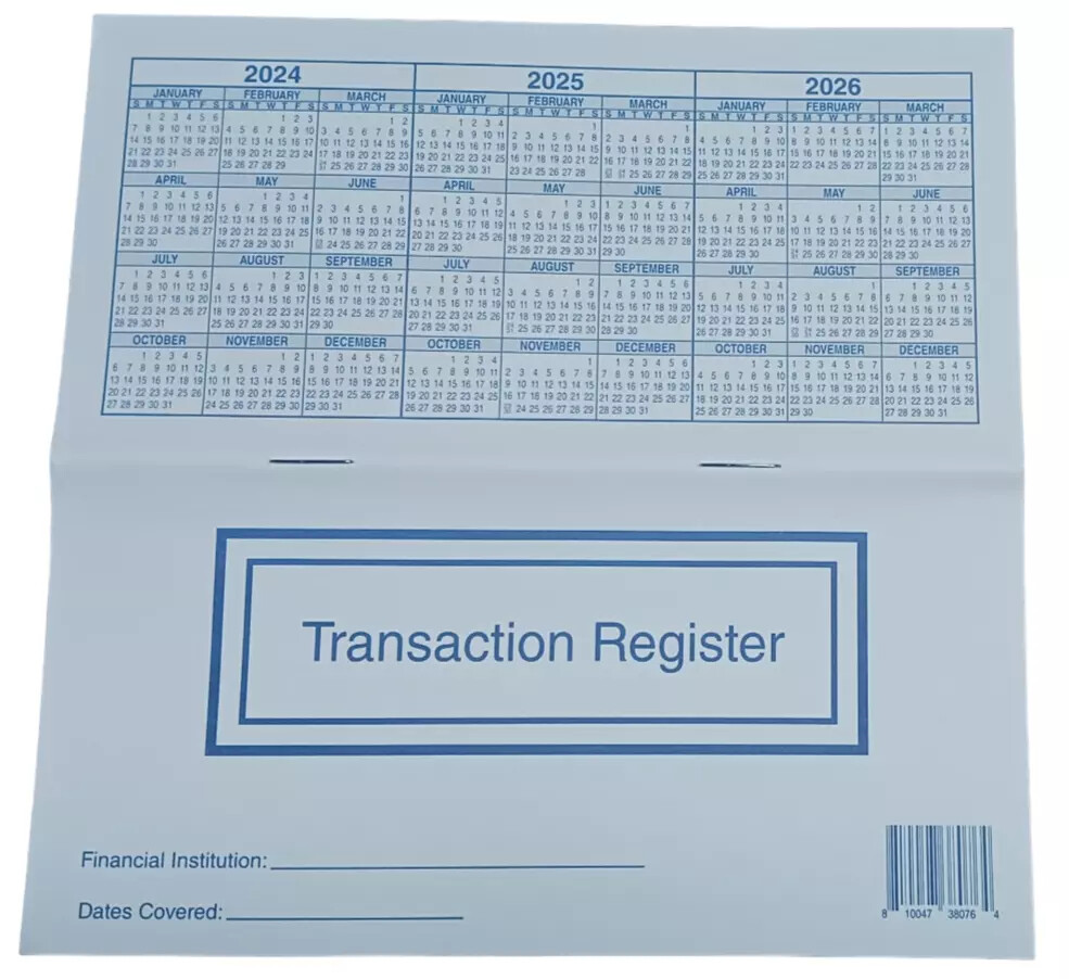 Checkbook Transaction Registers 2024 2025 2026 Calendar Check Book ...