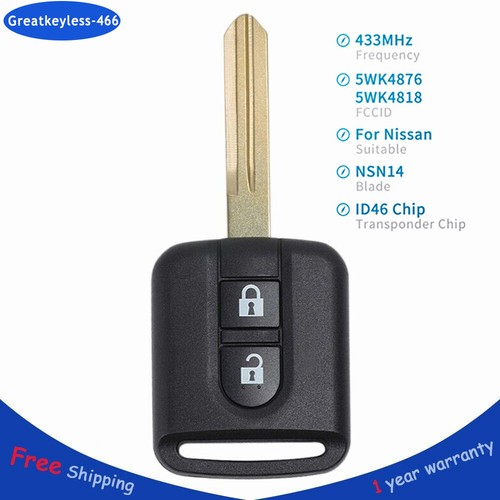 Complete REMOTE KEY for NISSAN PATHFINDER NAVARA DUALIS CAR KEY ...