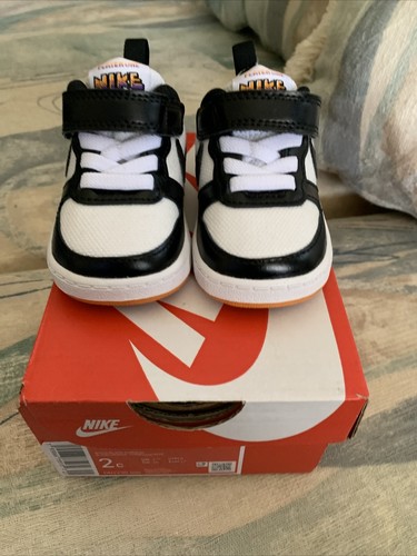 Nike Court Borough Low 2 SE3 BTV White Black DN1230-100 Toddler Sz 2C ...