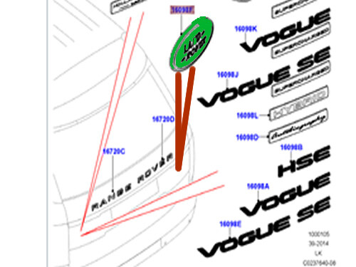 GENUINE LAND ROVER REAR NAME PLATE RANGE ROVER 13 SPORT 14 DISCOVERY S ...