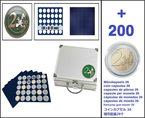 LOOK 1-172 Coffre à Pièces 2 Euro Smart + 6x 6334SP Tableaux + 200 x ...