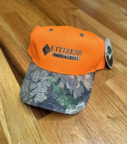 Citizens Bank & Trust Mossy Oak Orange Camo Camouflage Adjustable Strap ...
