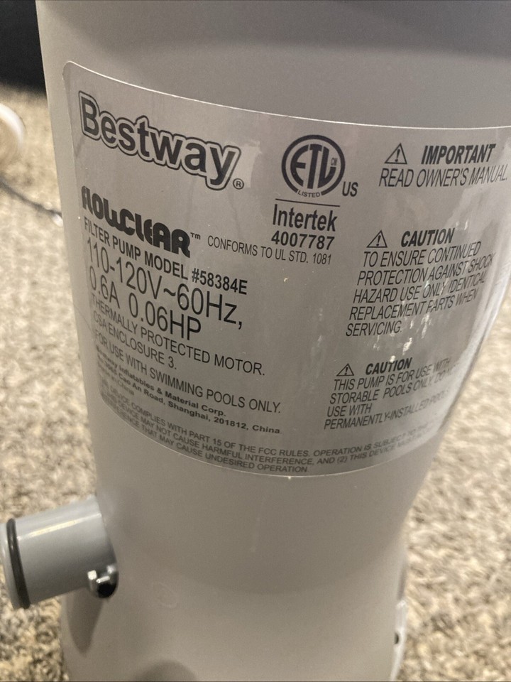 Bestway Flowclear 58388E Above-Ground Pool Filter Pump New, Hoses ...
