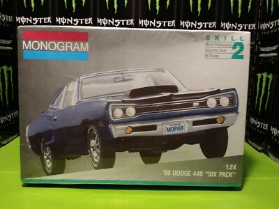 MONOGRAM 69 DODGE 440 SIX PACK PLASTIC MODEL KIT SEALED 1:24 SCALE 2215 ...