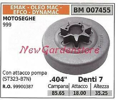 Pinion Emak Engine Chainsaw 999 .404 " Teeth 7 007455 | eBay