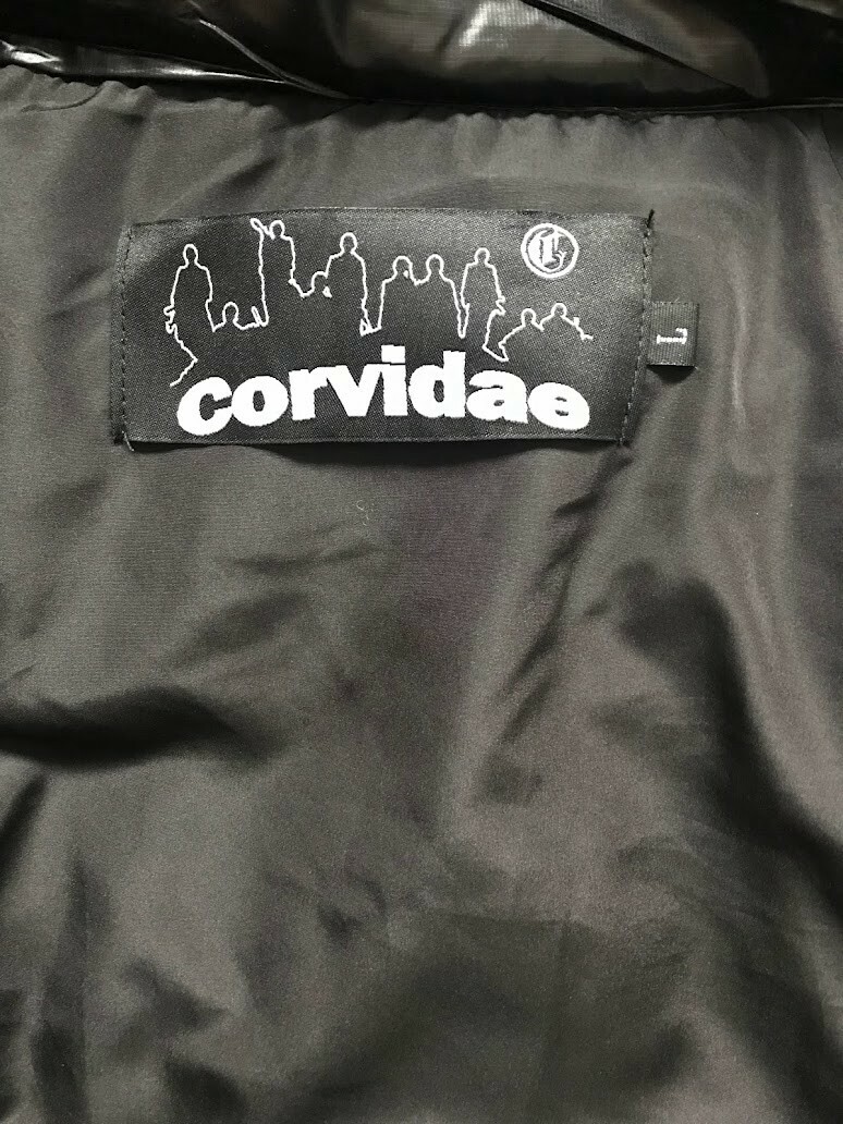 CORVIDAE DETACHABLE HOOD BLACK DOWN QUILTED PUFFER JACKET SIZE L *SOLD ...