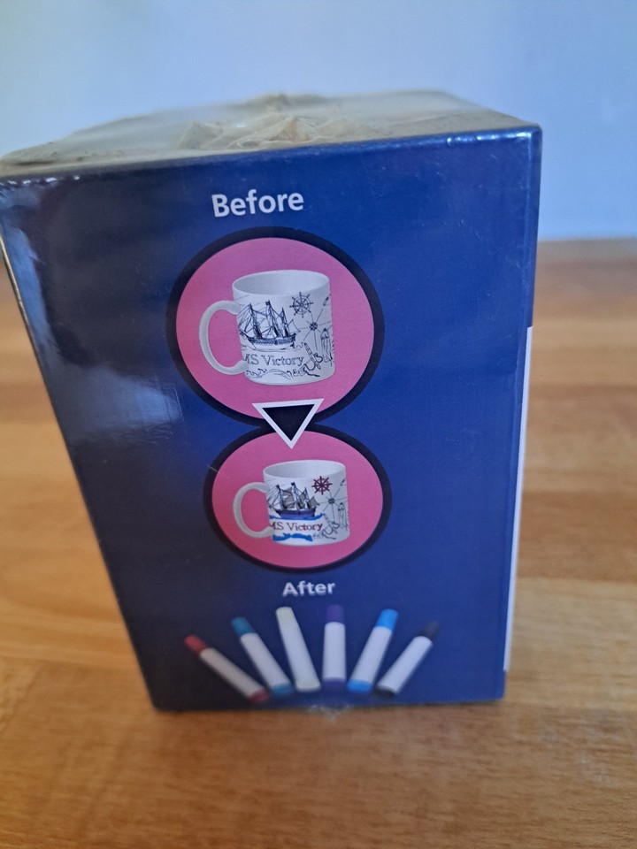 HMS VICTORY MUG AND MAGIC MARKER SET - NEW AND BOXED - GIFT -KIDS ...