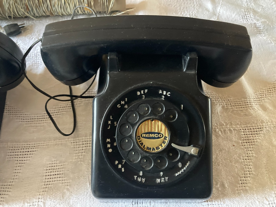 1960's REMCO DIALMASTER Black Toy Phones Telephone Set w/ Wire ...