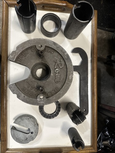 Antique Harley Davidson Shop Tools, Rowe Flywheel Stand And Assorted ...