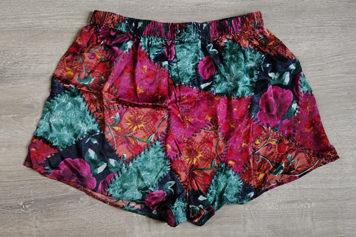 Robert Stock Intimates Womens XL 100% Silk Shorts Patterned Quilt Look ...