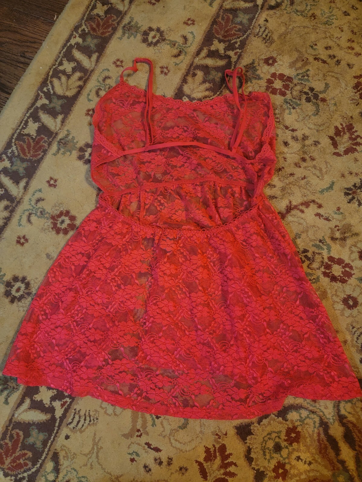 Victoria’s Secret ALL RED LACE, OPEN BACK WITH SLIT U… - Gem