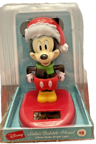 BobbleHead Mickey Mouse Christmas Disney Solar by Ruz New in Package 5 ...