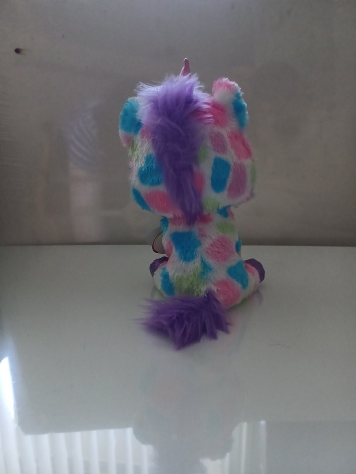 Ty Beanie Boos 6” WISHFUL THE UNICORN Beanbag Stuffed Plush w/ Glitter ...