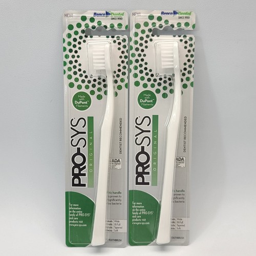 ⭐️ (2pk) Benco Dental Pro-Sys Wide Soft Tapered Toothbrush - White | eBay