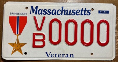 Massachusetts Bronze Star Military Veteran Sample License Plate | eBay