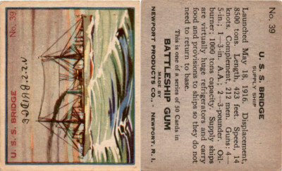R20 Newport Products, Battleship Gum, 1930's Navy, #39 USS Bridge | eBay