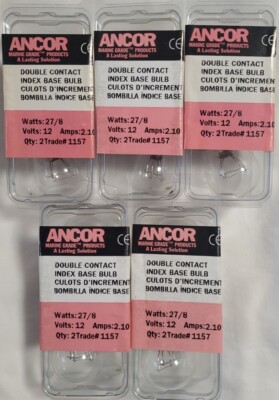 LOT ×10 Ancor Marine 521157 Double Contact Index Base Bulb 12V 2.1A (5× ...