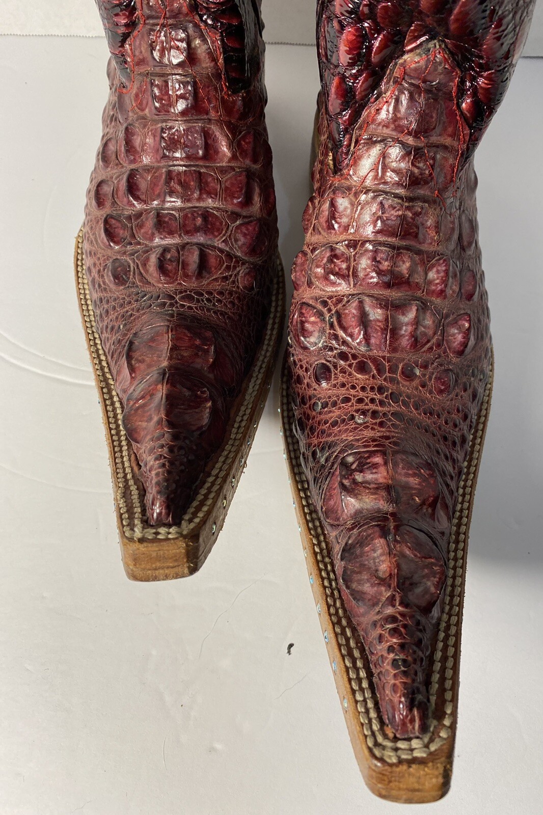 GML Boots Hornback Alligator Men’s Sz 7 C ~ Women’s Sz 9 C Leather ...