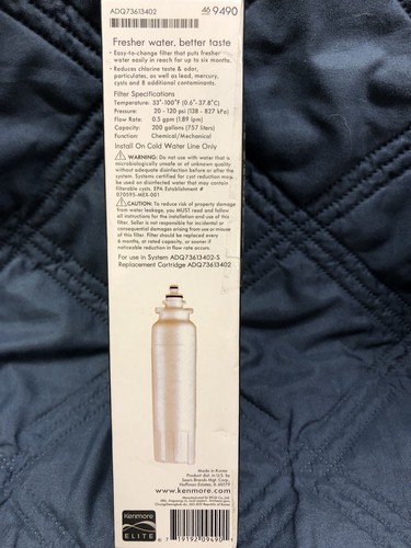 Lot of 4 Kenmore Elite 9490 469490 Refrigerator Water Filter 46-9490 ...