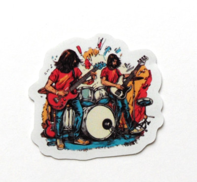 JARL/ Sticker Autocollant musique groupe rock batterie guitare / 4,5 x ...