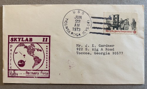 1973 USS TICONDEROGA COVER SKYLAB II PACIFIC RECOVERY FORCE U.S. NAVY ...