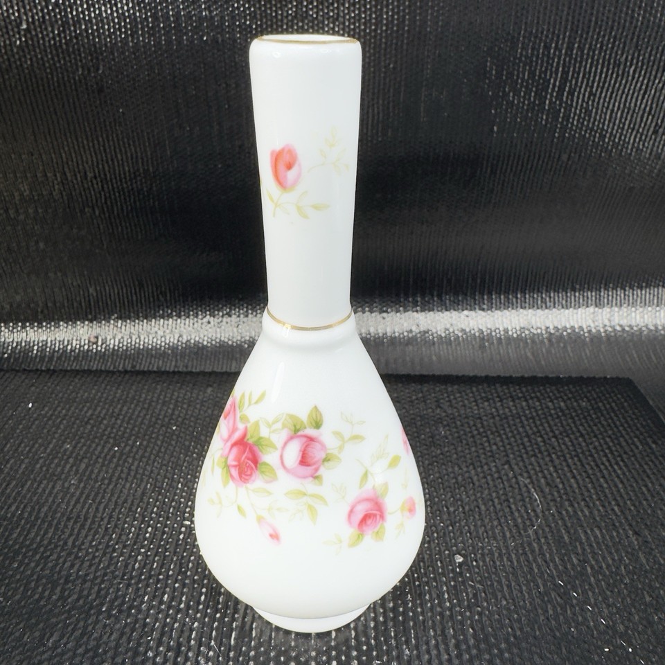 Connoisseur Fine Bone China England Porcelain Bud Vase With Rose Floral ...