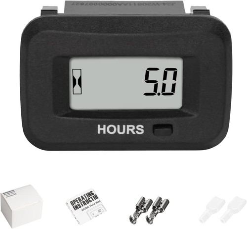 NR-HM038AD AC/DC 5V to 277V,Snap-in Digital LCD Hour Meter Kit,Initial ...