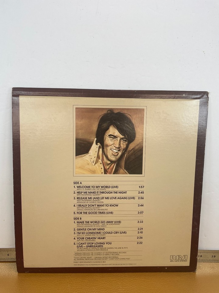 Elvis Presley Welcome To My World RCA APL1-2274 Vinyl LP Record VTG ...