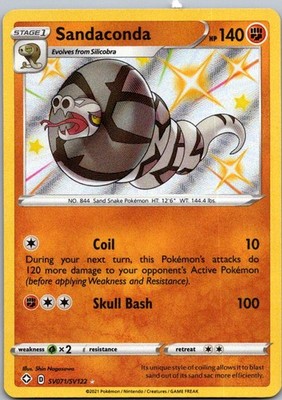 Sandaconda Shiny Holo Rare Shining Fates: Shiny Vault SV071/SV122 NM | eBay