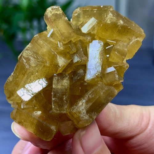 105G Shiny Golden Cuboid Barite Crystal Based on the Purple Spherical ...