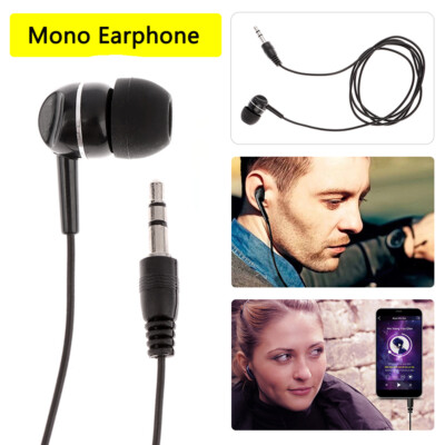 3.5mm In-Ear Stereo Single-sided Mono Earbud Earphone Headset Headphone ...