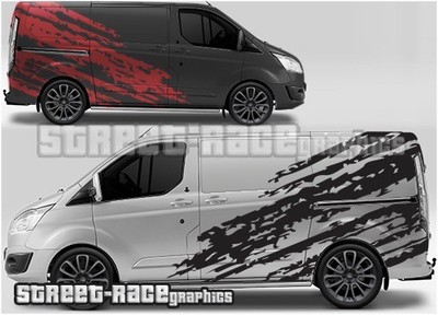 Ford Transit Custom Rally 005 racing shredded graphics stickers decals ...