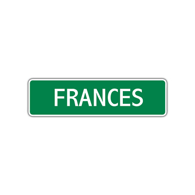 Frances Girls Name Letter Printed Label Art Decor Novelty Aluminum ...