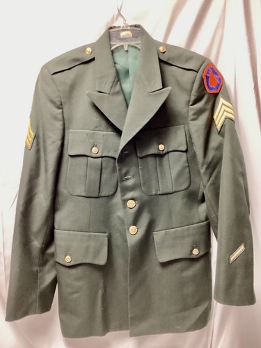 *SALE*Vintage U.S. Army Dress Green Jacket Uniform Coat w/ Patches 39R ...
