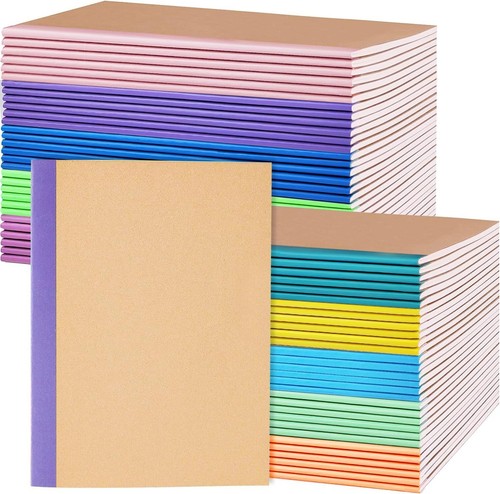 100 Pack A5 Colorful Ruled Lined Mini Notebook Journals Bulk, Soft ...