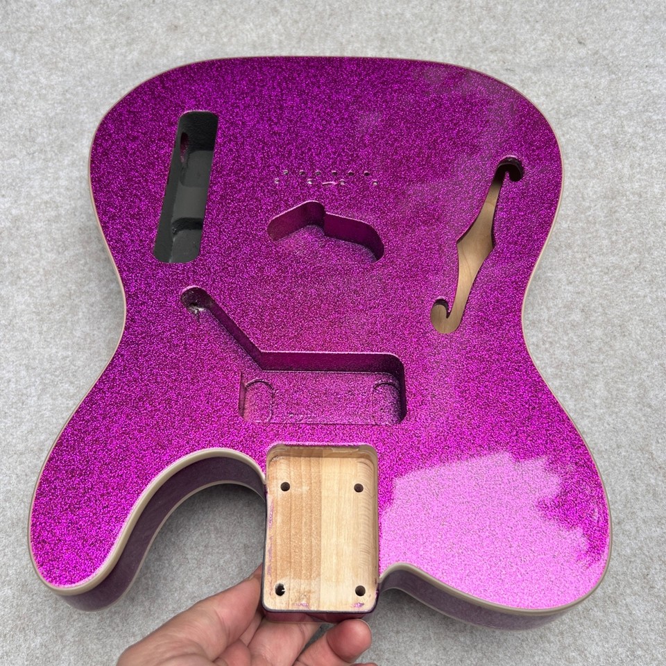 Guitar body Tele Thinline HS Semi hollow alder glisten purple 4.36 LBS ...