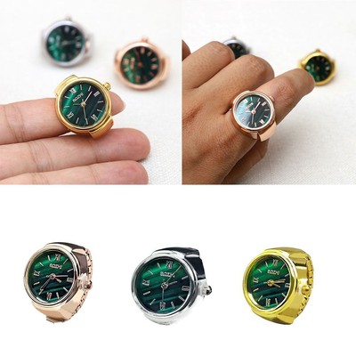 Gift Elastic Stretchy Rings Round Quartz Finger Rings Digital Watch Ring Watch | eBay