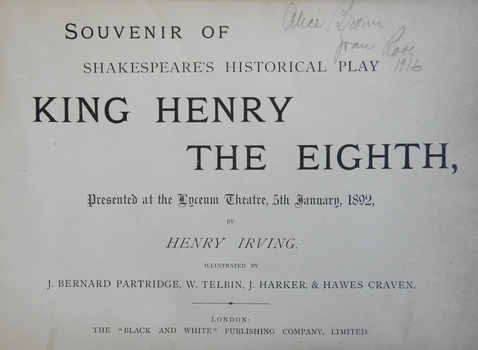 Henry VIII Shakespeare 1892 Illustrated Souvenir Album 18 plates ...
