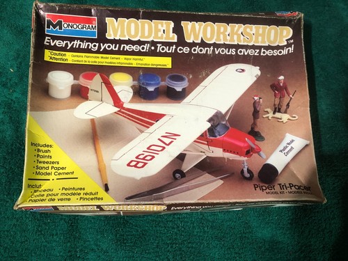 Monogram Piper tri-pacer model kit new open box complete missing paint ...