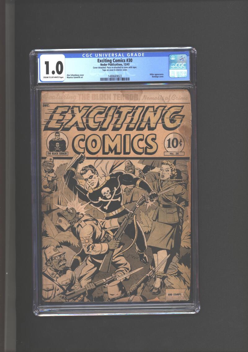Exciting Comics #30 CGC 1.0 Alex Schomburg Bondage Cover. Hitler App. 1943 | eBay