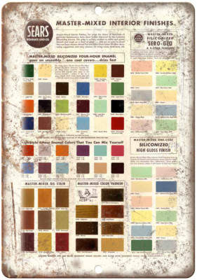 Sears & Roebuck Co. Color Chart Ad 12" x 9" Reproduction Metal Sign Z85 ...