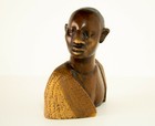 Hand-Carved Wood African Bust | eBay