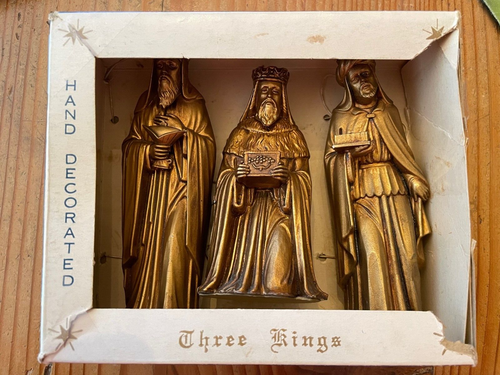 Vintage ARP Plastics "Three Kings" #903 Hand Painted IN BOX Christmas 4 ...